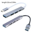 4 Ports Aluminum Alloy USB Hub with 2USB2.0 1USB3.0 TypeC Adapter ...