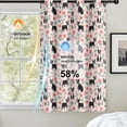 Boston Terrier and Floral Pink Pattern Blackout Curtains,Triple Weaved ...