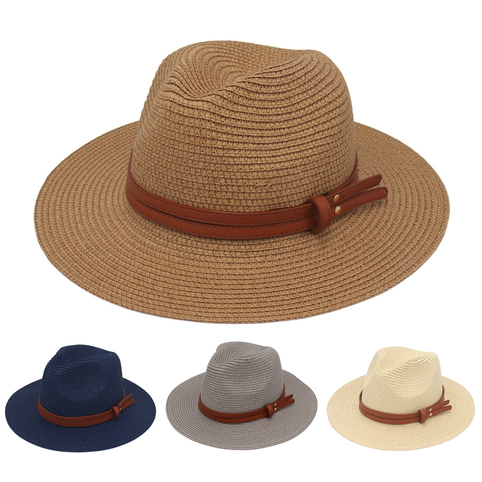 harmtty Panama Hat Straw Weaving Folding Men Women Anti Sun Waterproof ...
