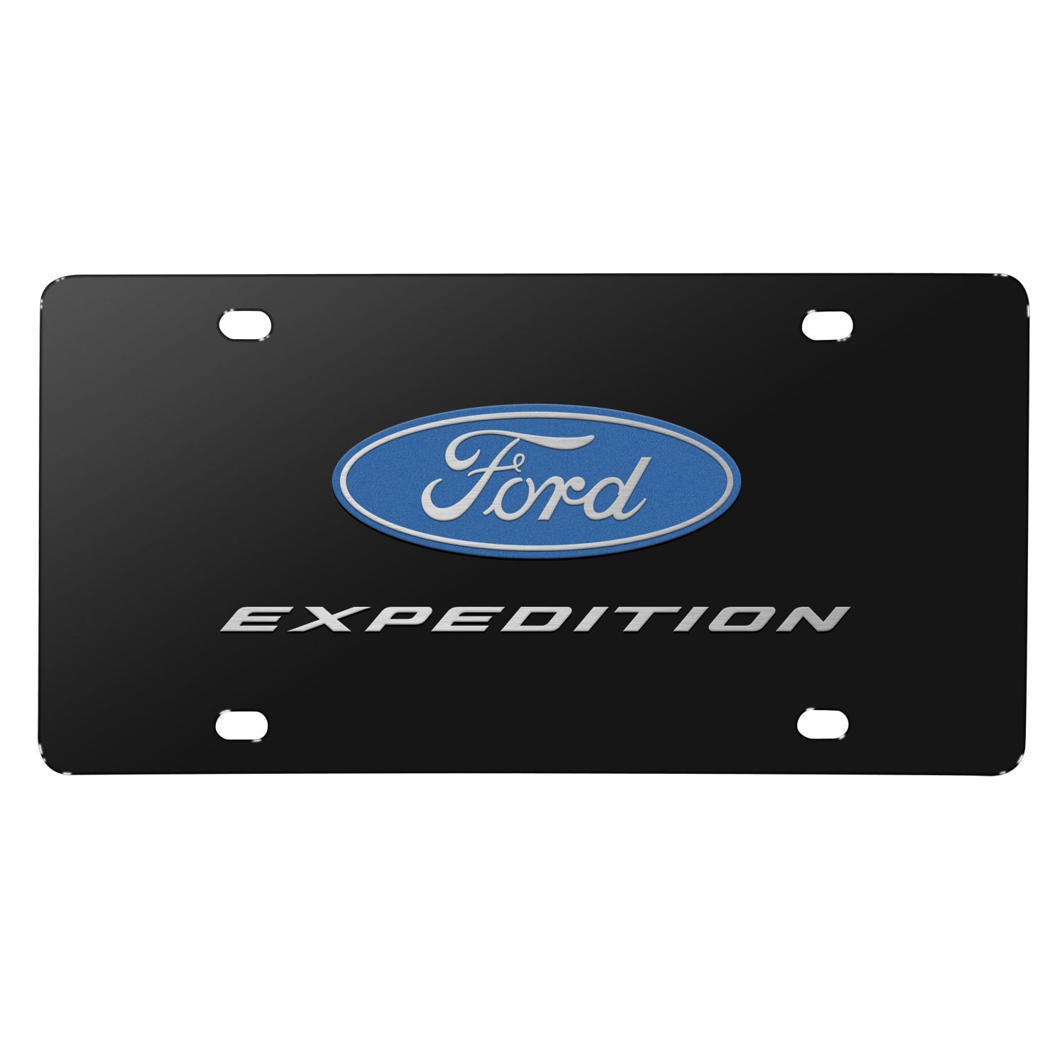 Ford Expedition 3D Dual Logo Black Stainless Steel License Plate ...