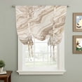 Beige Marble Tie Up Curtains for Window, Thermal Insulated Balloon ...
