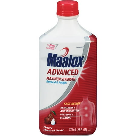 Maalox Advanced Maximum Strength Cherry Liquid Antacid And Antigas, 26 ...