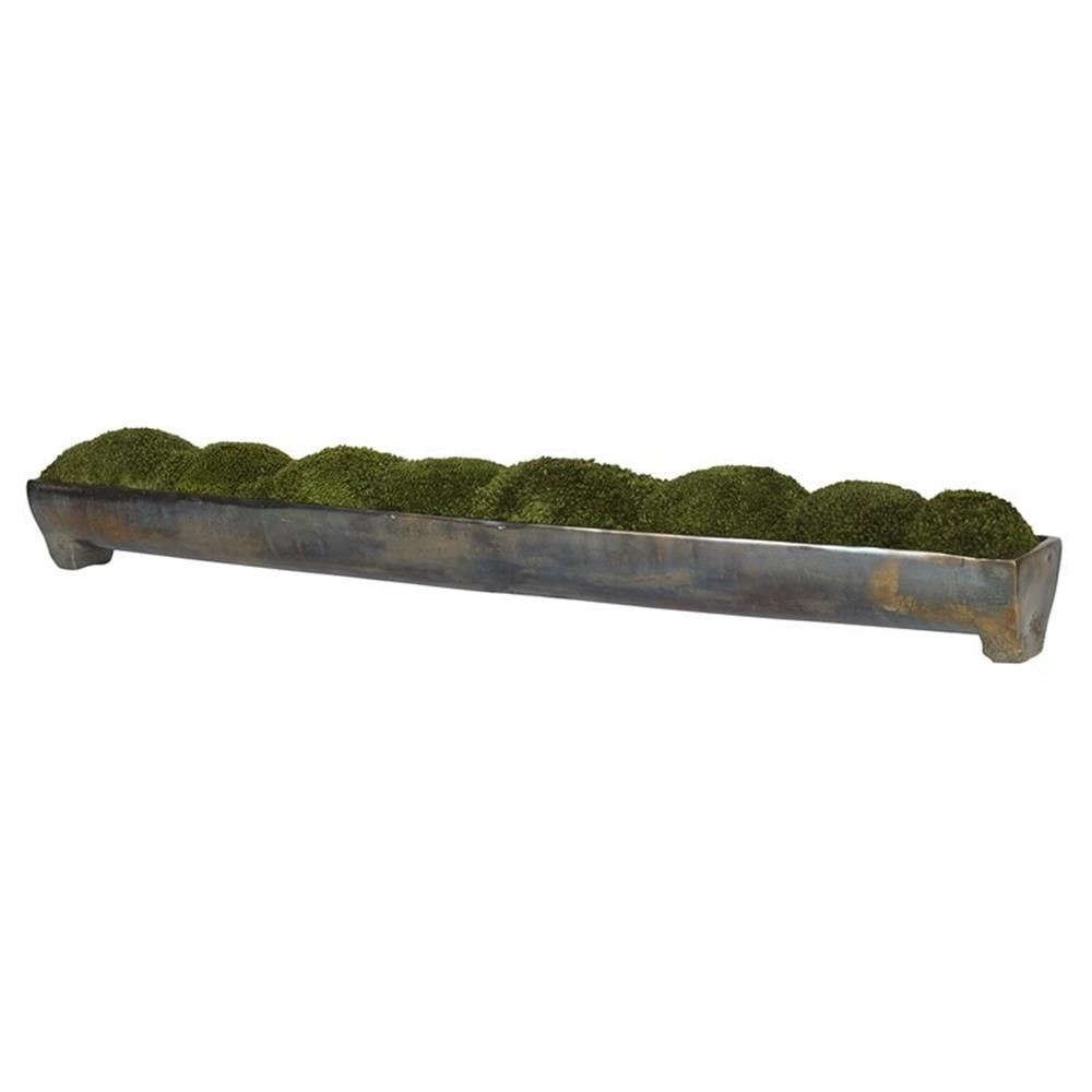 Uttermost Canal Aluminum Moss Centerpiece In Green/Colorful Oxidized Bronze