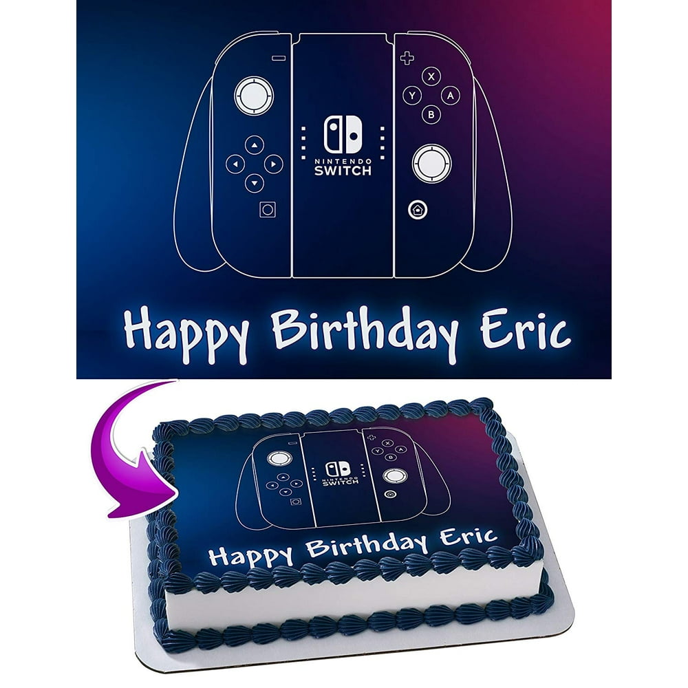Nintendo Switch - Edible Cake Topper - 11.7 x 17.5 Inches 1/2 Sheet ...