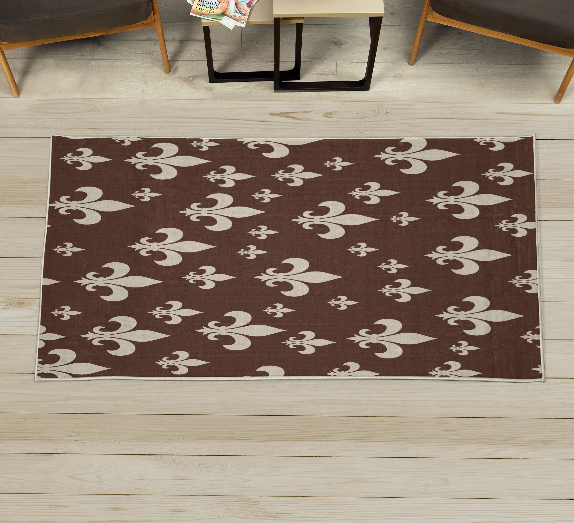 Fleur De Lis Decorative Rug, Lily Pattern Classic Retro Royal Vintage ...