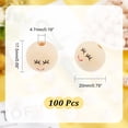 100Pcs Printed Wood Beads Round with Face Pattern Undyed BurlyWood ...