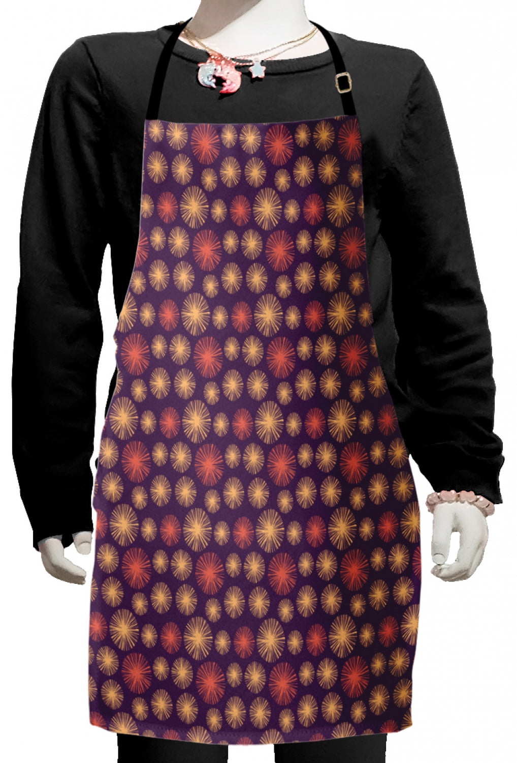 Abstract Kids Apron, Hand Drawn Pastel Illustration of Circular Motifs ...