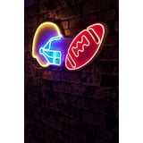 Decorative 21" Football and Helmet Led Neon Sign Red Football NFL Wall ...