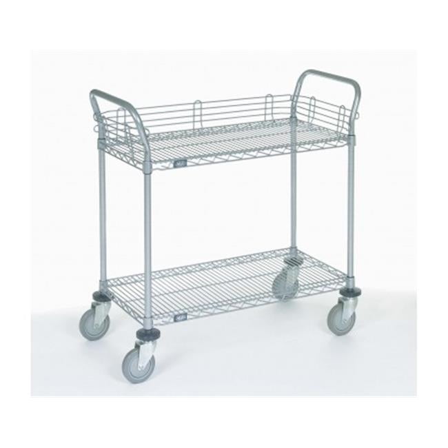 Nexel Industries 2148N2C 21 x 48 x 2 in. Shelf Utility Cart-Pneumatic ...