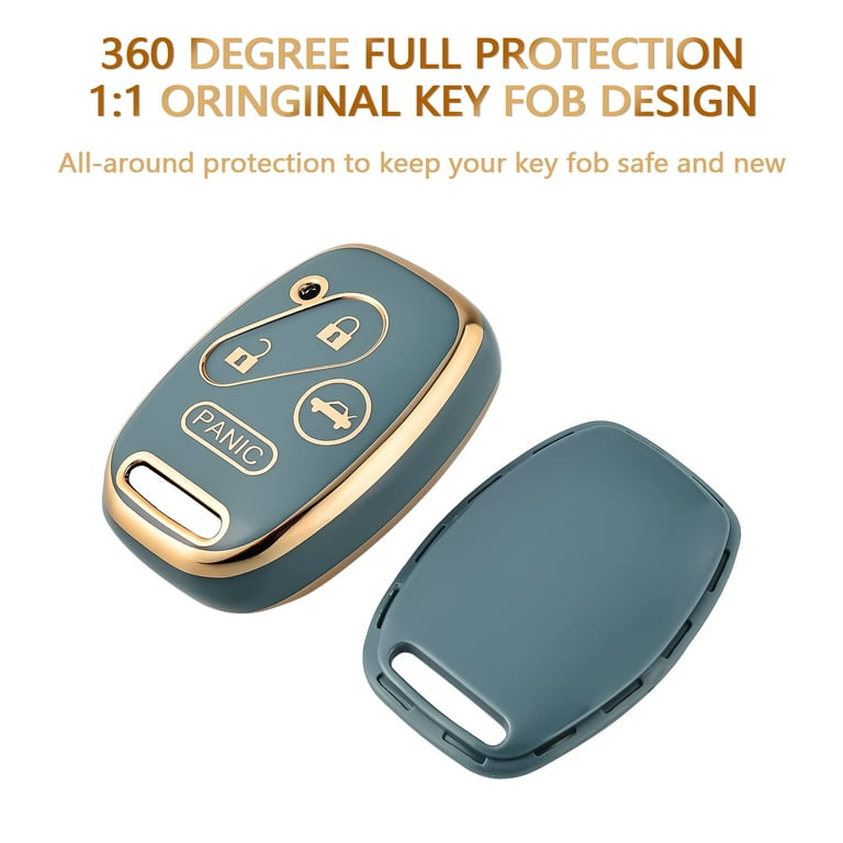 OFFCURVE for Honda Key Fob Cover Car Key Case Shell Protector for Honda Accord 2003 2012 Civic 2006 2013 Pilot 2005 2015 CRV CRZ Fit Odyssey 4 Buttons Smart Remote Control Blue Gold Walmart