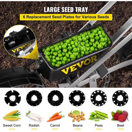 Garden Seeder Metal Precision Garden Push Seeder with 6 Seed Plates ...