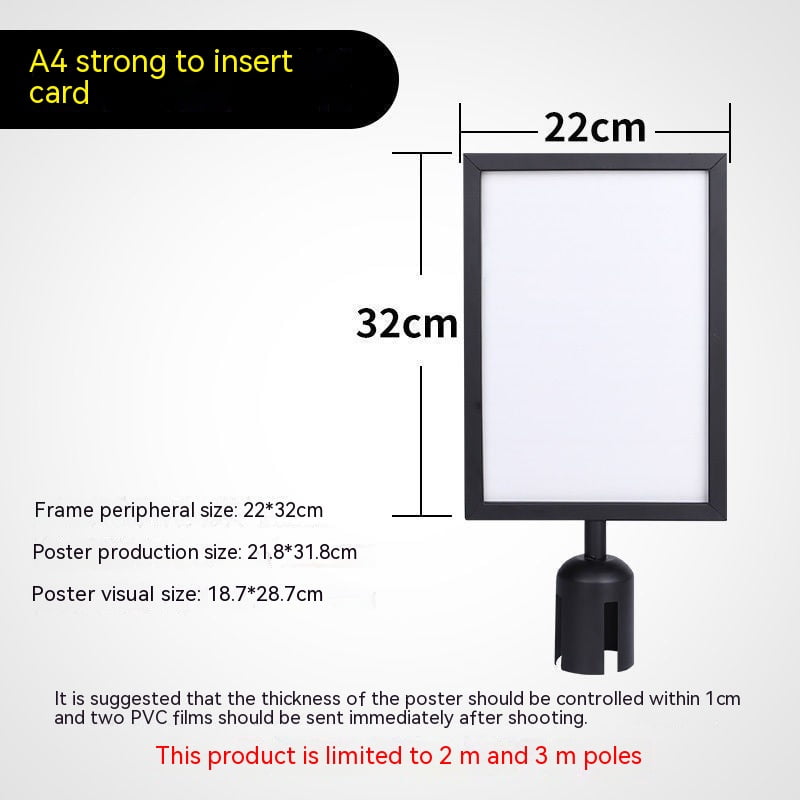 Pantalla vertical Marco de letrero de doble cara Control de multitudes ...