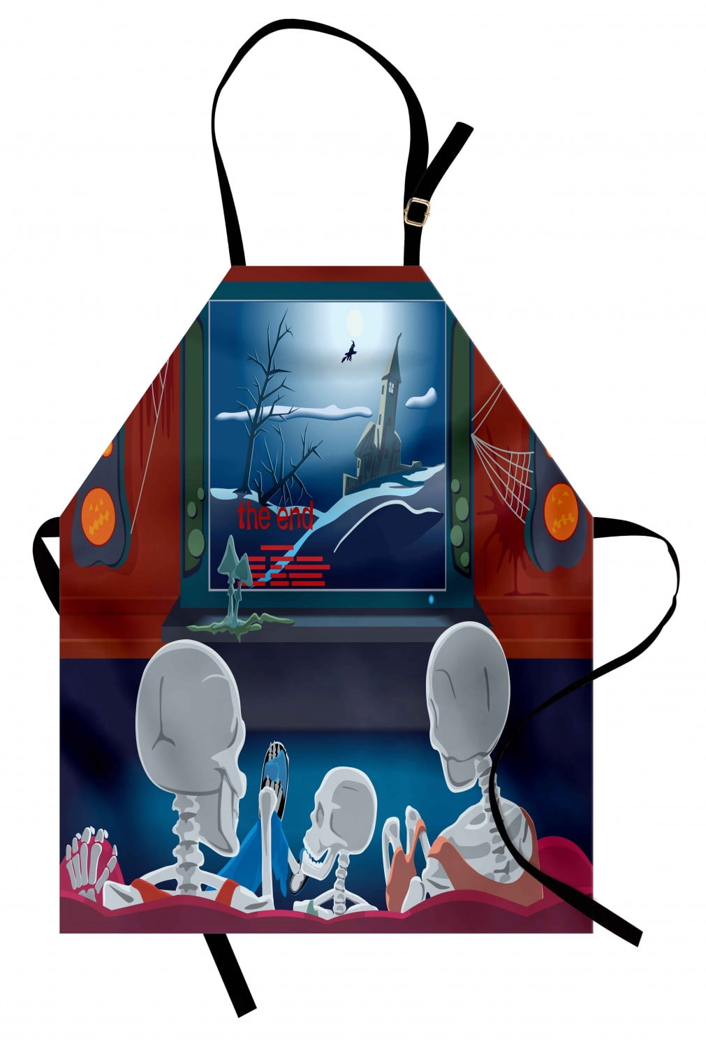 Movie Theater Apron Family of Skeletons Sitting on a Sofa and Watching ...