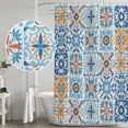 Blue Mediterranean Shower Curtain Set - Small 36" x 72" Washable ...