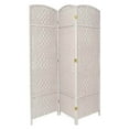 Oriental Furniture 6 ft. Tall Diamond Weave Room Divider - White - 3 ...