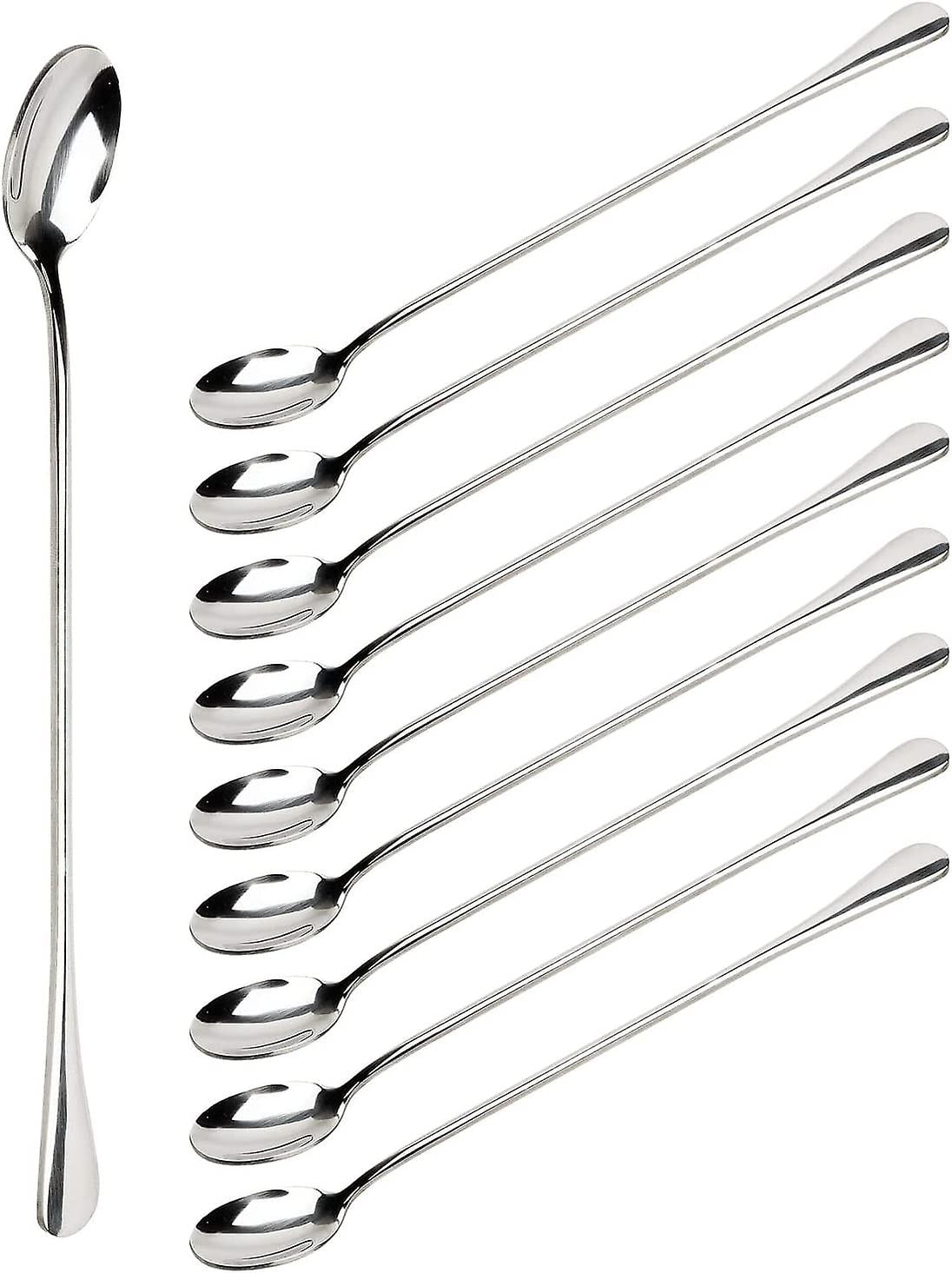 10 cucharas largas de acero inoxidable Zhang Ming para café Helado y ...