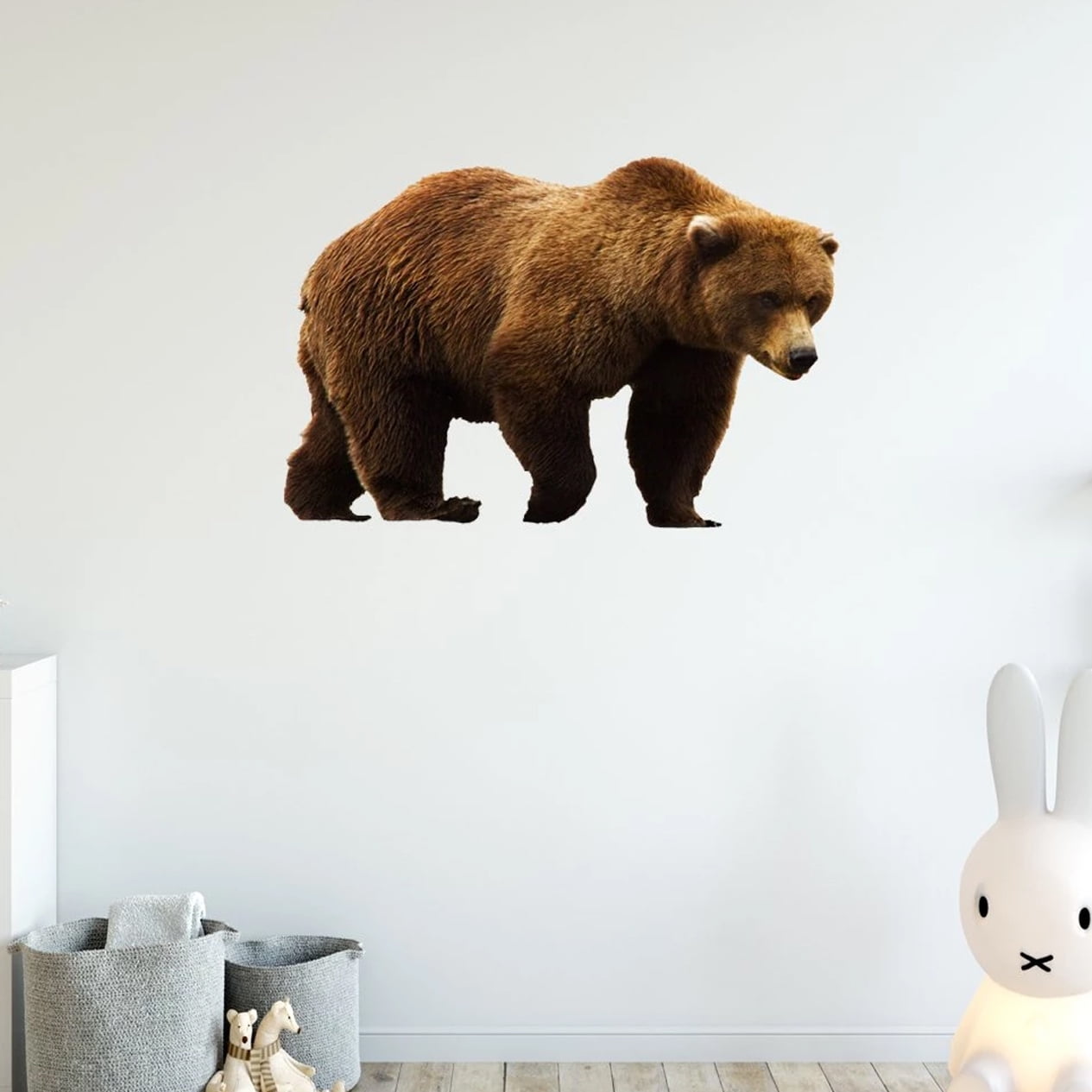 VWAQ Grizzly Bear Vinyl Wall Decal Brown Bear Sticker Wall Art Decor ...