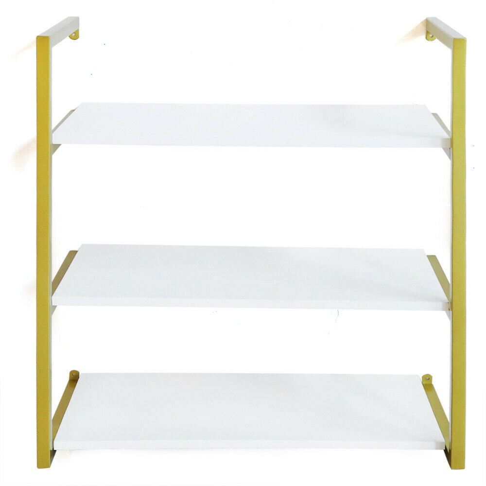 CNCEST 3 Tiers Gold Floating Wall Mount Ledge Shelf Storage Organizing ...