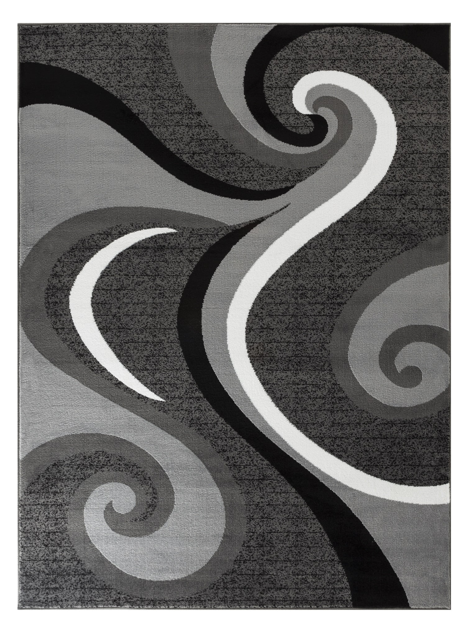 Rug and Decor Metro Collection Gray Black White Swirl Abstact Modern ...