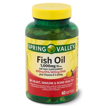 Spring Valley Omega-3 from Fish Oil Maximum Care Softgels, 2000mg, 180 ...