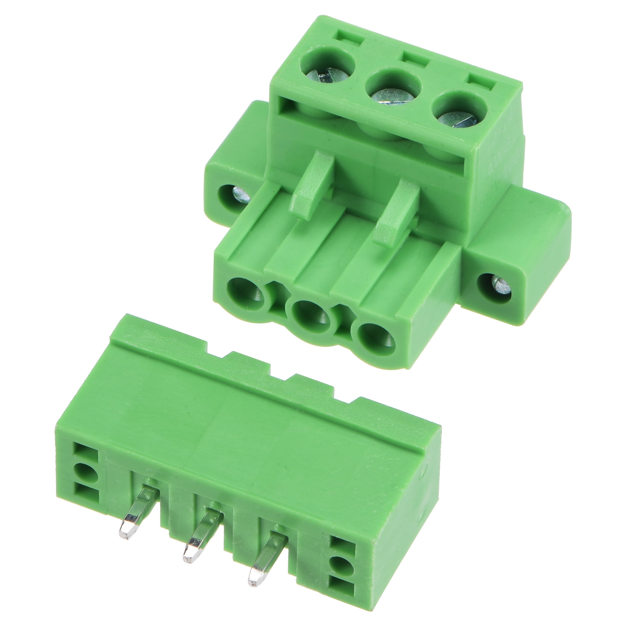 5.08mm Pitch 3 Pin 10A PCB Mount Screw Terminal Block Straight Plug-in ...