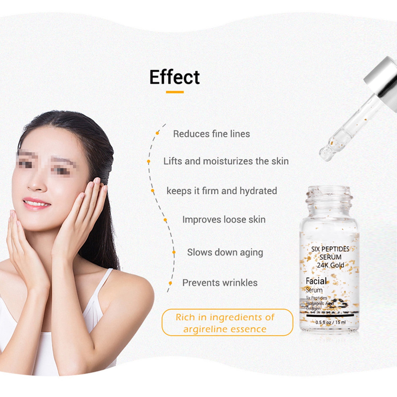Suero antienvejecimiento LANBENA Six Peptides Serum 24K Gold 15ml ...