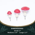 Three Garden Luminous Mushroom Ornaments Toadstool Outdoor Statues Red ...