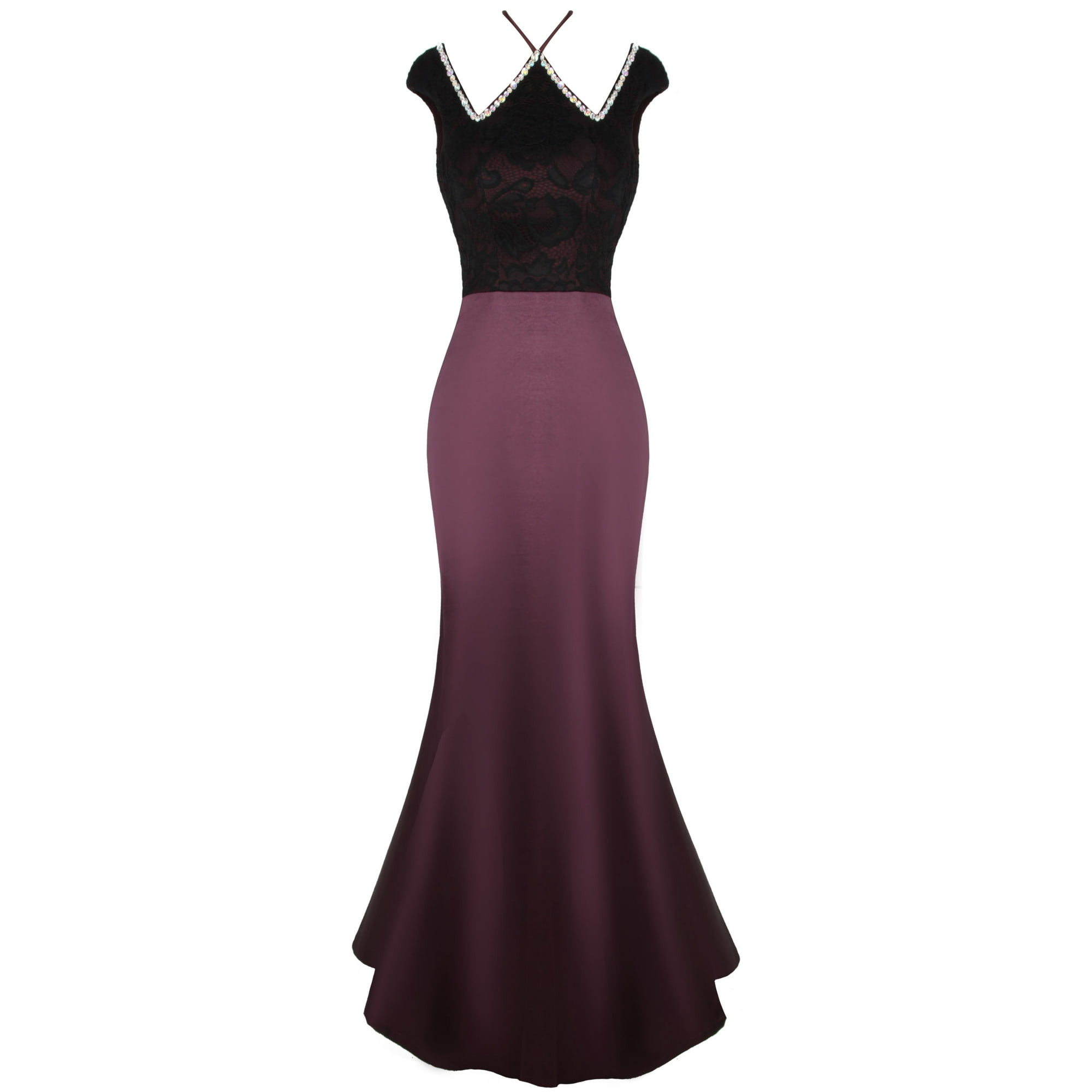 Click here for Angel Fashions Women Double V Neck Mermaid Long We... prices