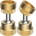 FJSHN-2 Pack Garden Hose Adapter, 3/4" GHT Solid Brass Flexible Hose ...