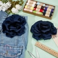 2Pcs Polyester Flower Iron Pins with Round Felt Midnight Blue 153mm ...