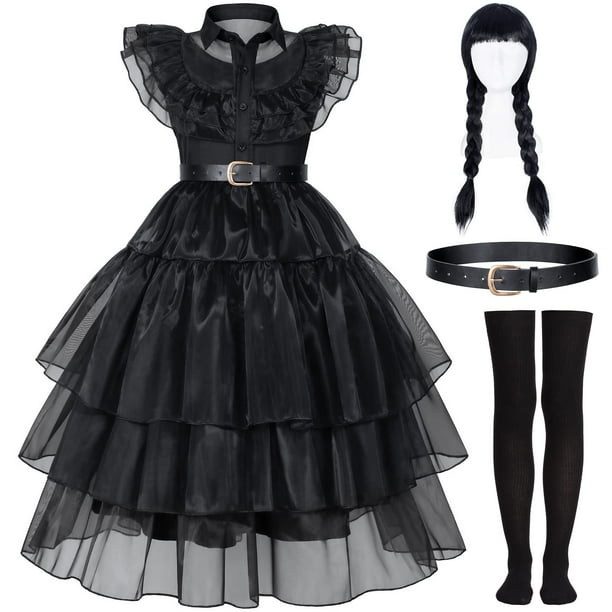 Girls Black Halloween Dress Up Long Costume Dresses for Kids Family ...