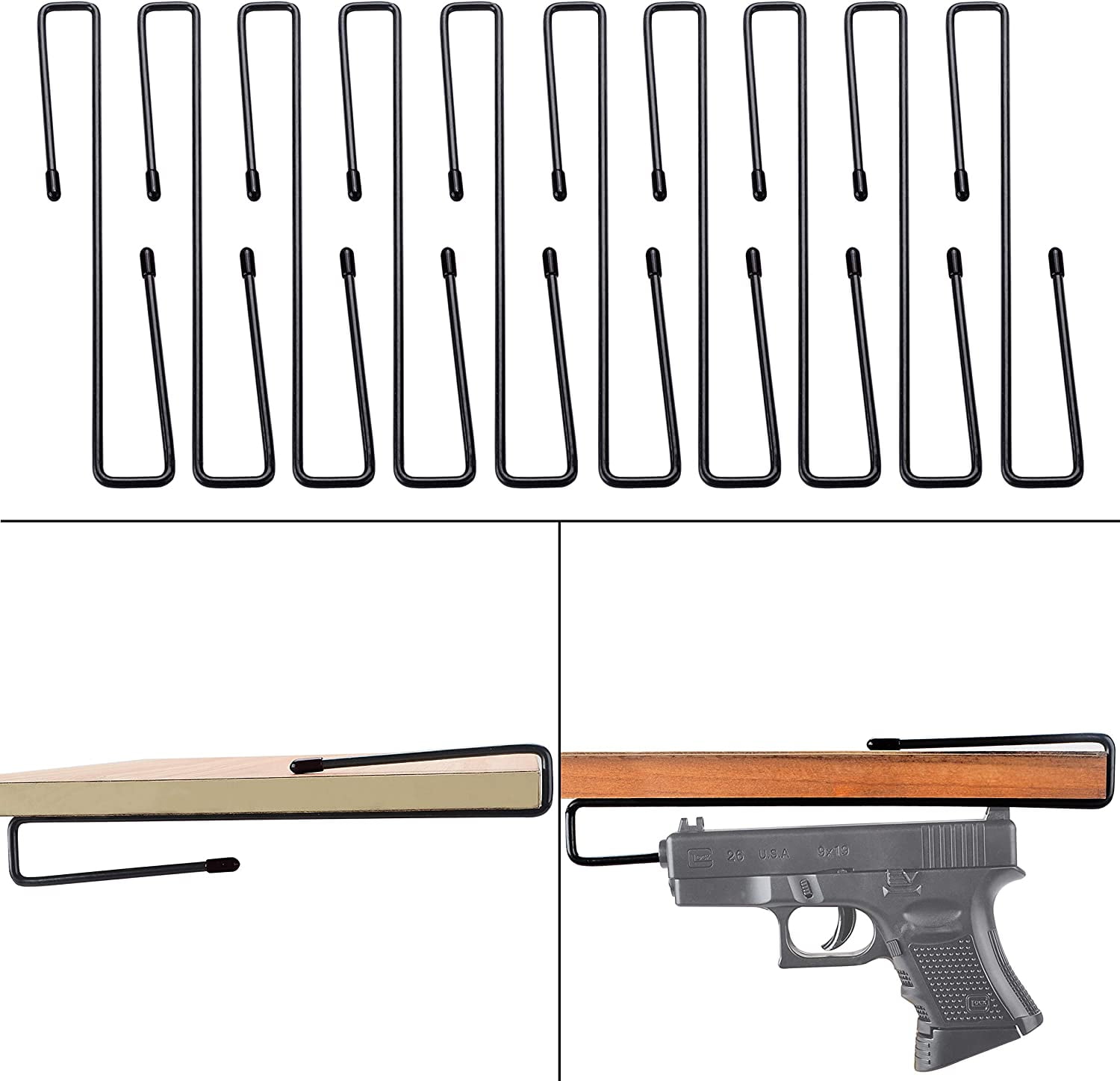 Adoreal 10 PCS Gun Rack, Pistol Rack for Gun Safe Shelf or Stack On Gun ...