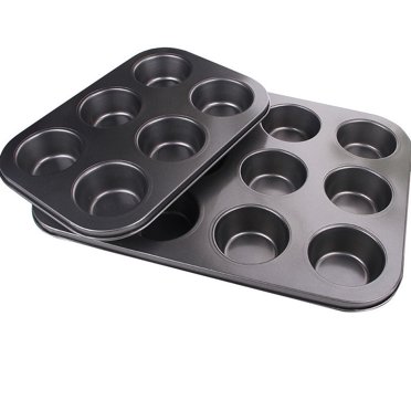 Muffin Cupcake Baking Pan, 12 Cup Standard, 6 Cup Jumbo/Large, Carbon ...