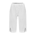 Dwellite Cotton Linen Capri Pants for Women Petite Bermuda Shorts Knee ...