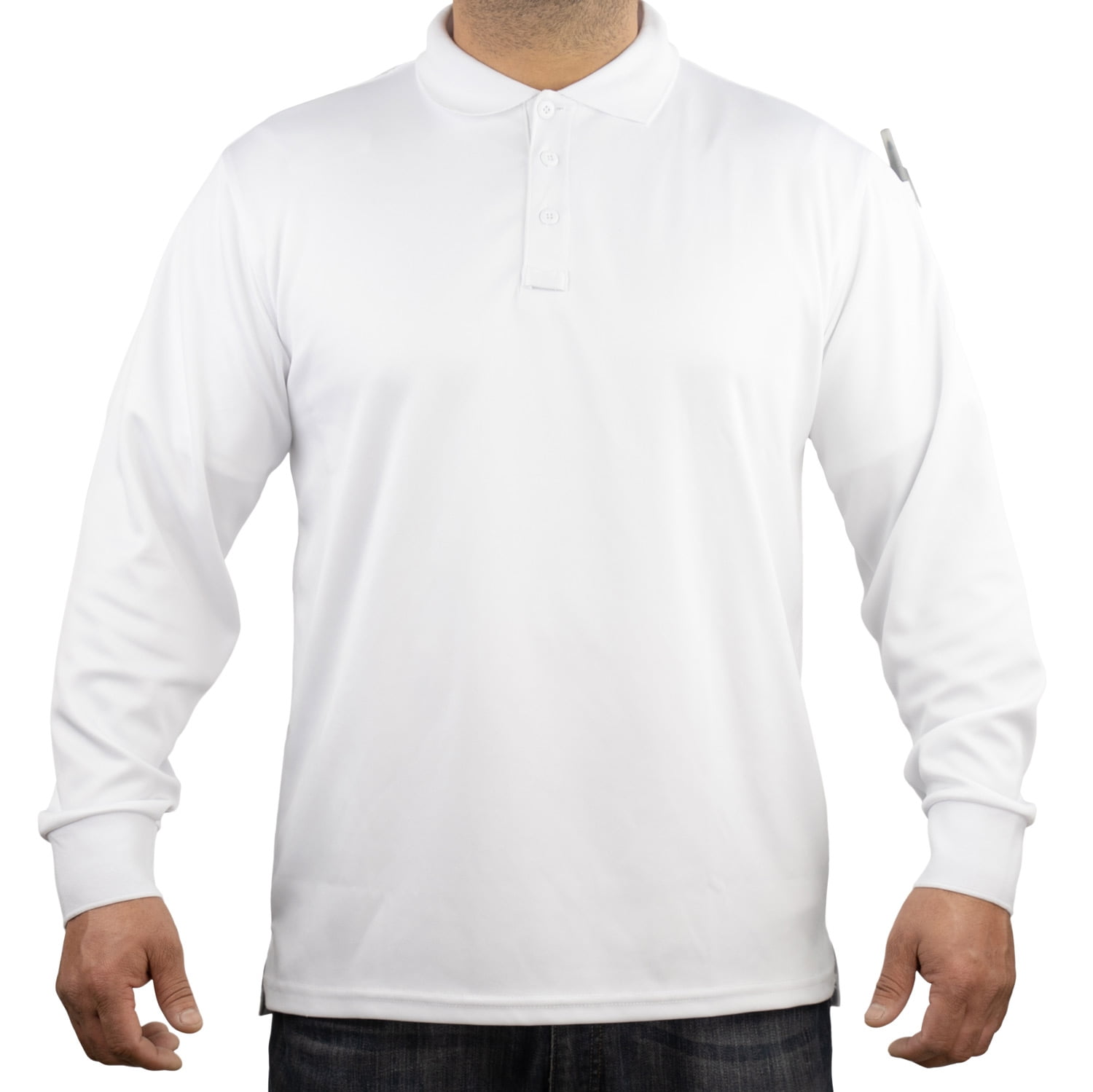 First Class Tactical Performance Long Sleeve Polo Shirt - White ...