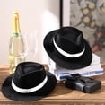 6 count Gangster Hat Plastic Gentlemen Hats Gangster Costume for Adult ...