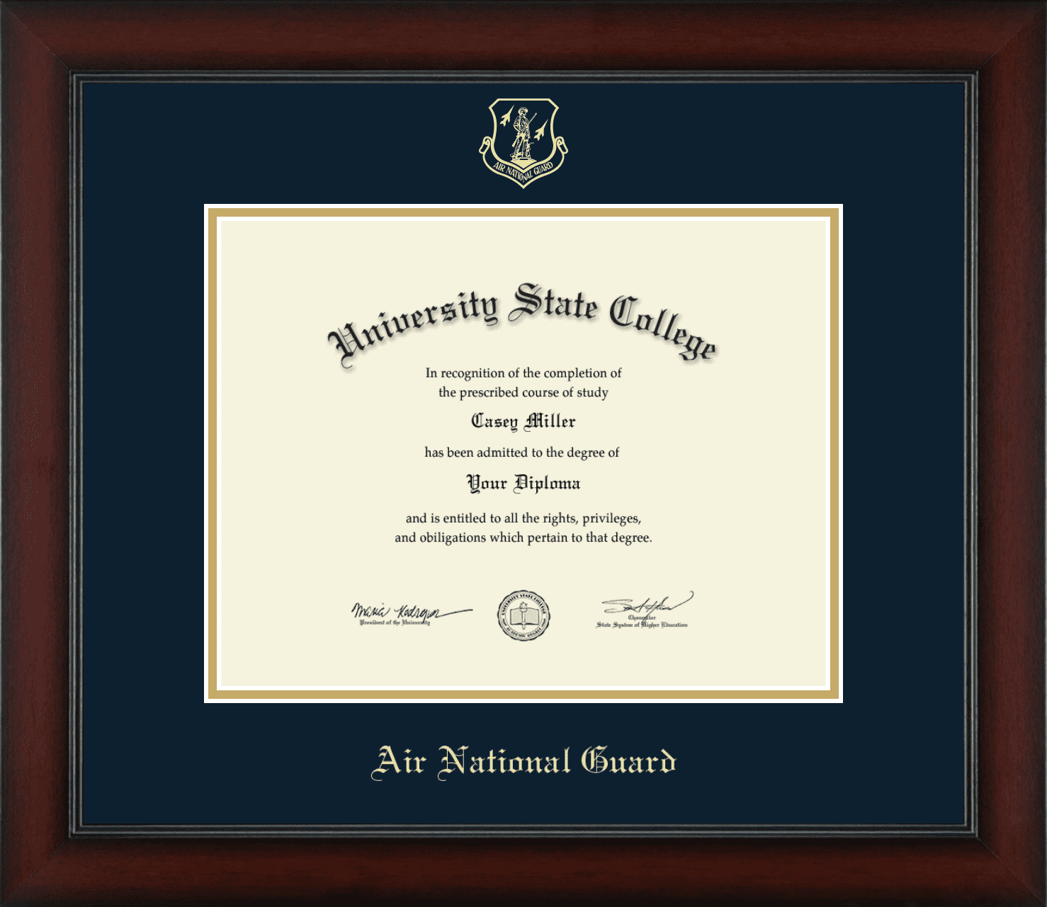 Air National Guard Certificate Frame, Document Size 11" x 8.5 ...