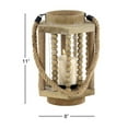 DecMode Beige Reclaimed Wood Beaded Decorative Candle Lantern - Walmart.com
