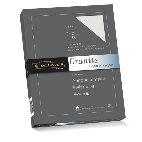 Southworth® Granite Specialty Paper, 8 1/2" x 11", 24 Lb, 75% Recycled ...