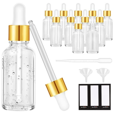 Prettycare Eye Dropper Bottle 2 Oz (12 Pack Clear Glass Bottles 60Ml ...
