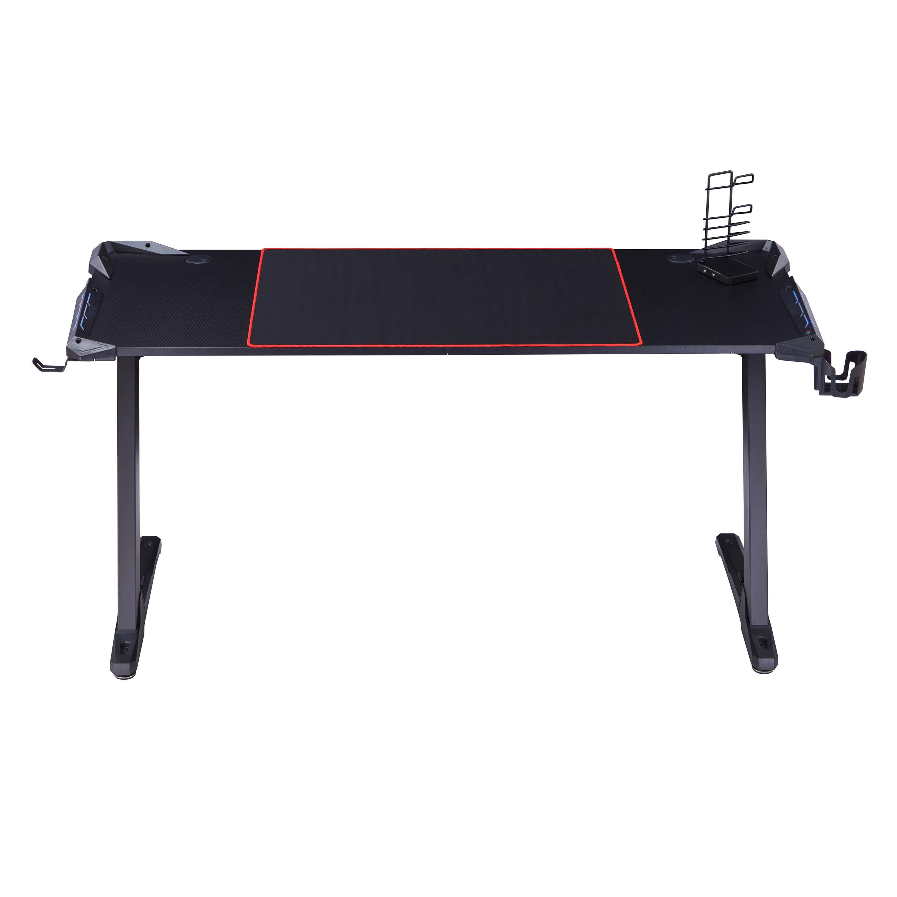 Furniture of America Mond Metal Gaming Desk with Outlets, Black ...