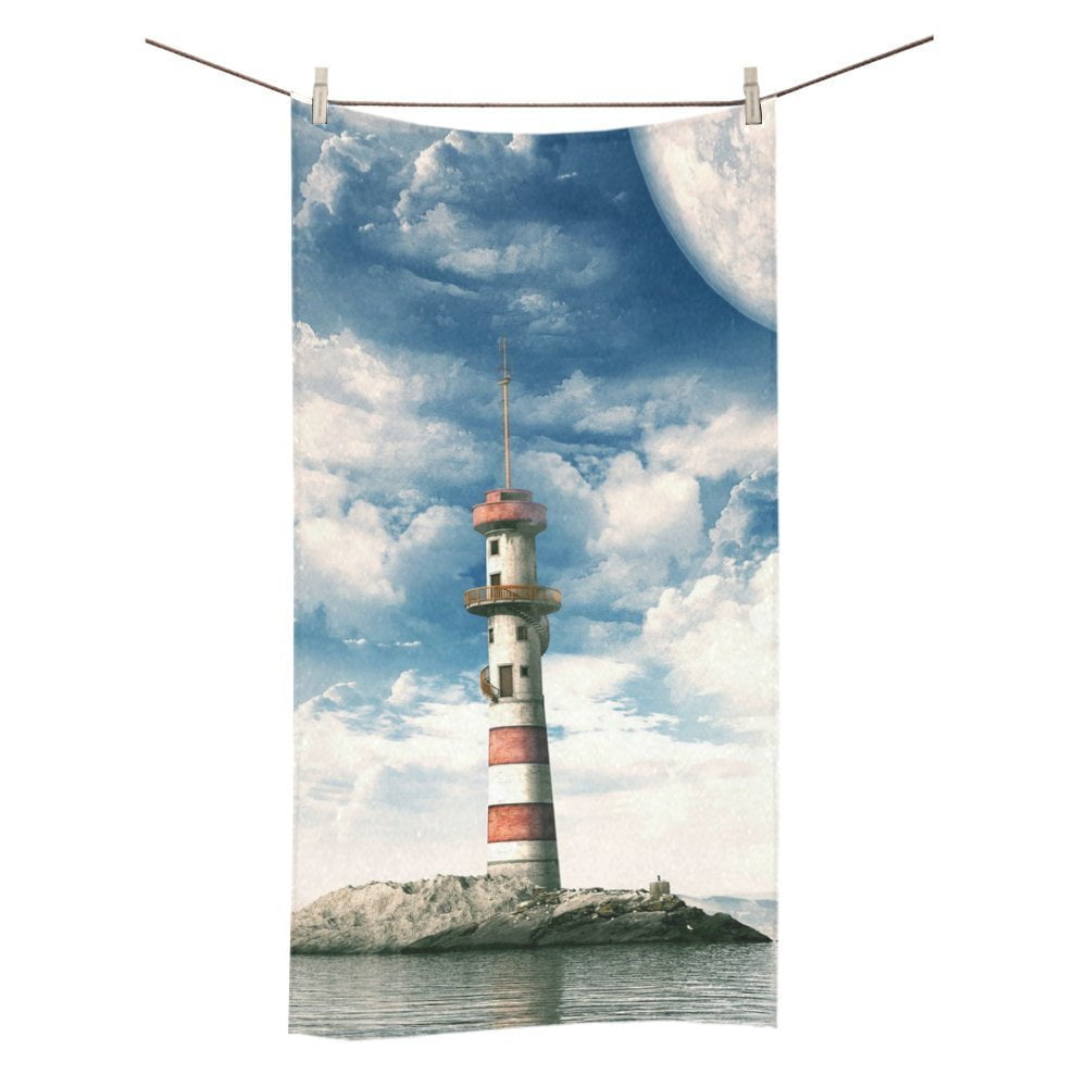 MYPOP Lighthouse Shower Towel Bathroom Bath Towel 30x56 inches ...