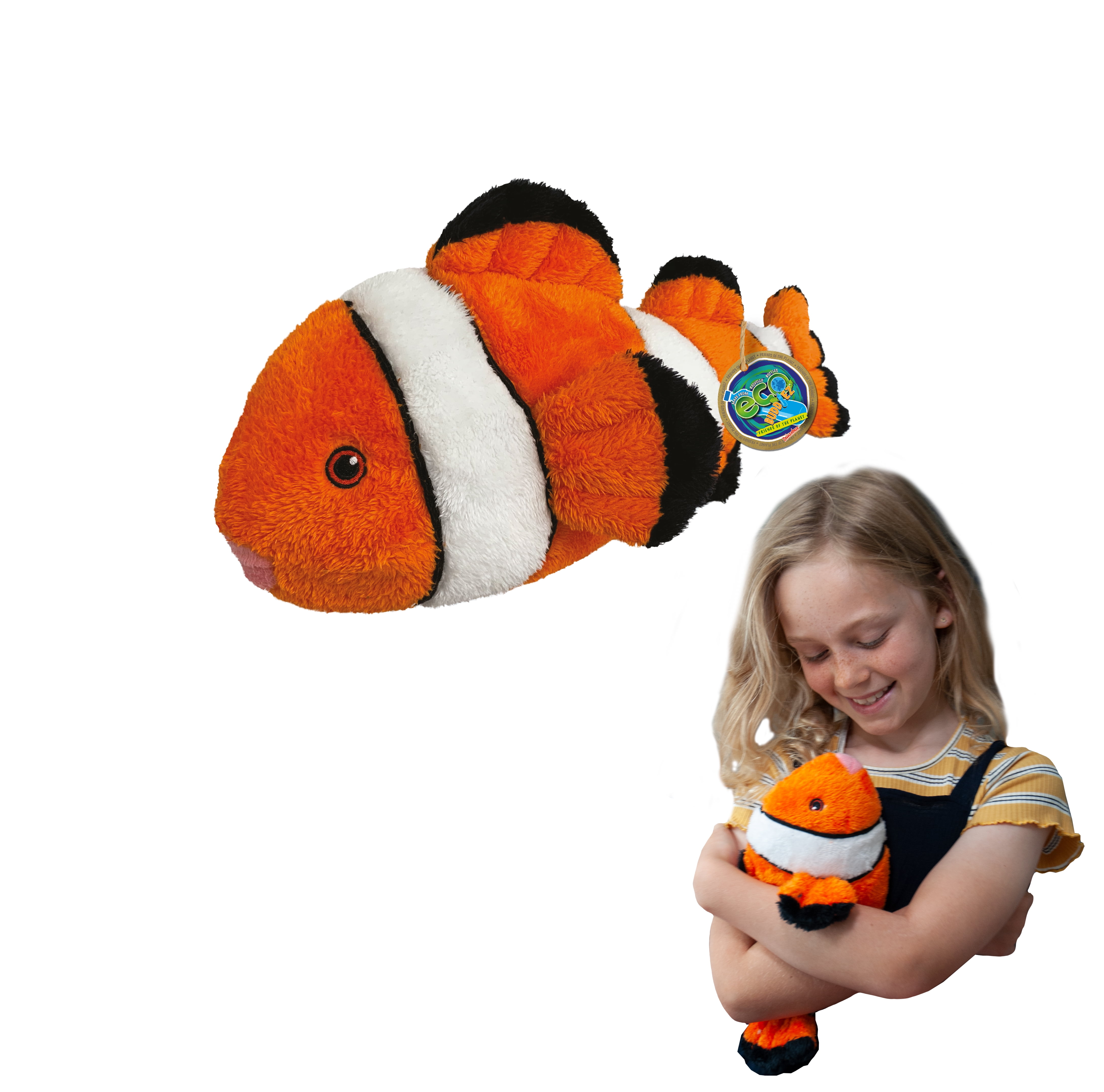 EcoBuddiez - Clown Fish from Deluxebase. Medium 12 inch Soft Plush Toy ...