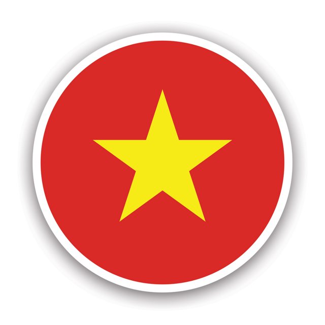 Round Flag of Vietnam Sticker Decal - Self Adhesive Vinyl - Weatherproof - Made in USA ...