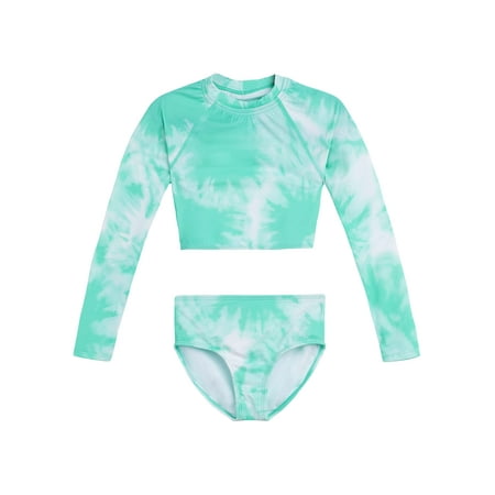 Kanu Surf girls Long Sleeve Rashguard Two Piece Swim Rash Guard Set ...