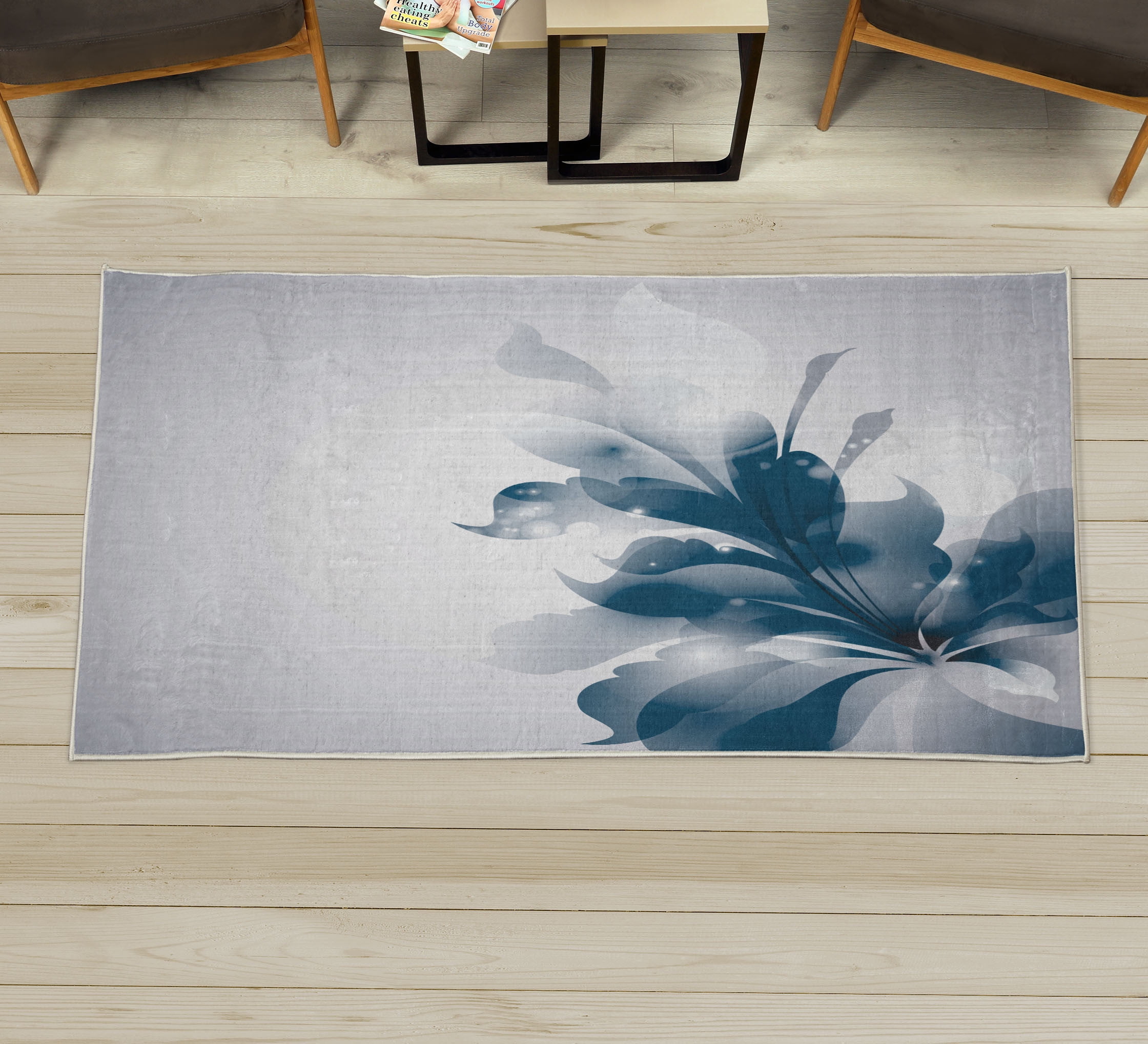 Abstract Decorative Rug, Color Gradient Effect Isolated Flower Petal ...