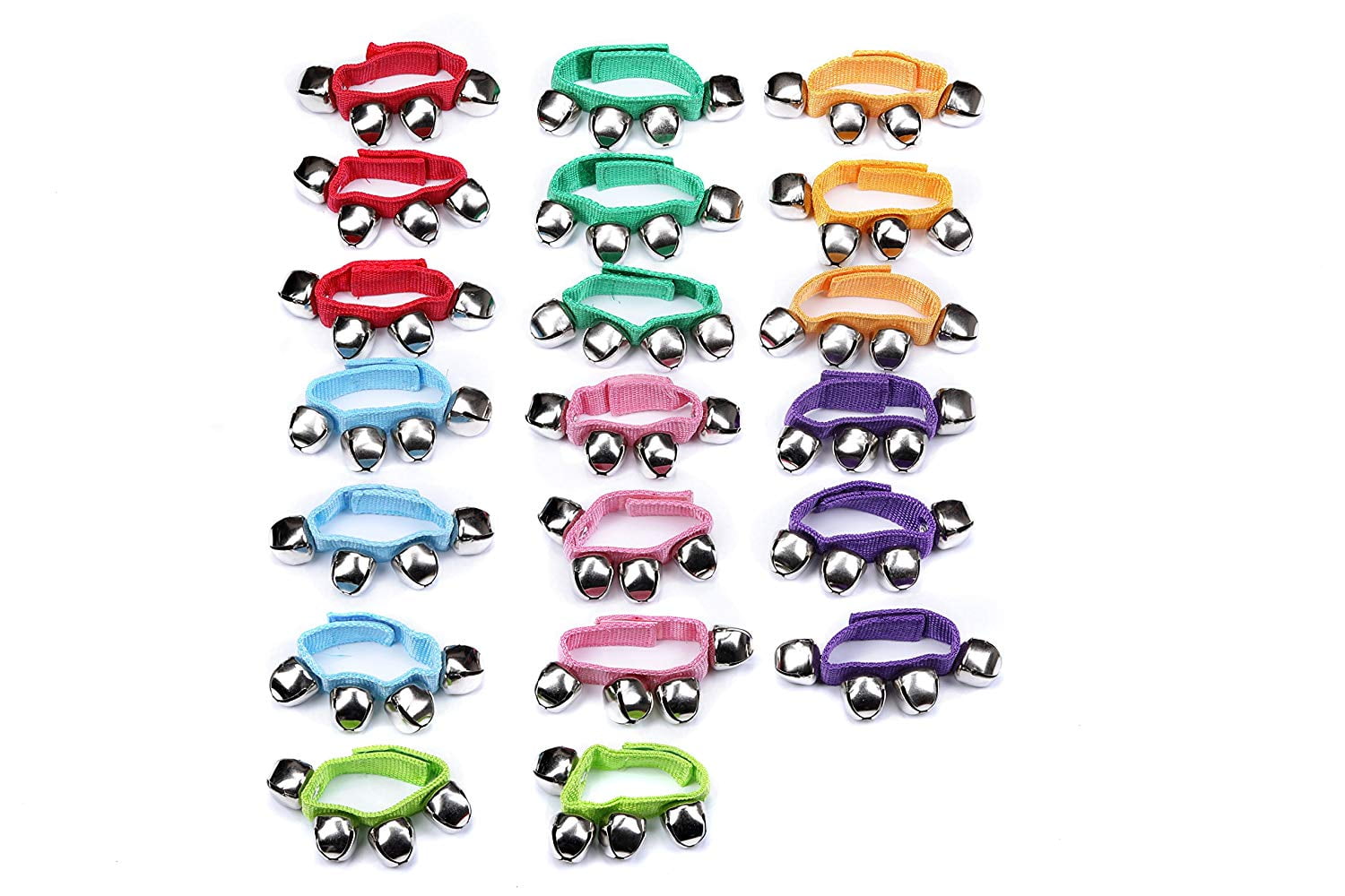20 PCS Assorted Colors Wrist Band, Jingle Bells Musical Rhythm Toys ...