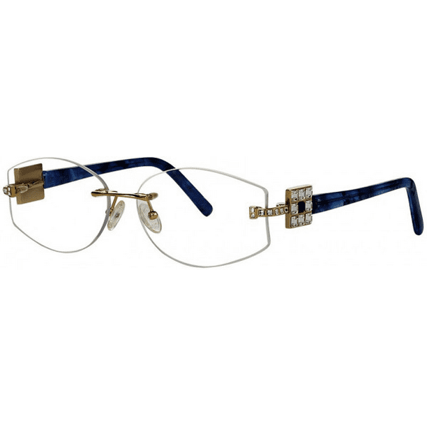 Caviar Rimless Eyeglasses 2362 C 55 Gold Blue Frame New Authentic 56mm ...