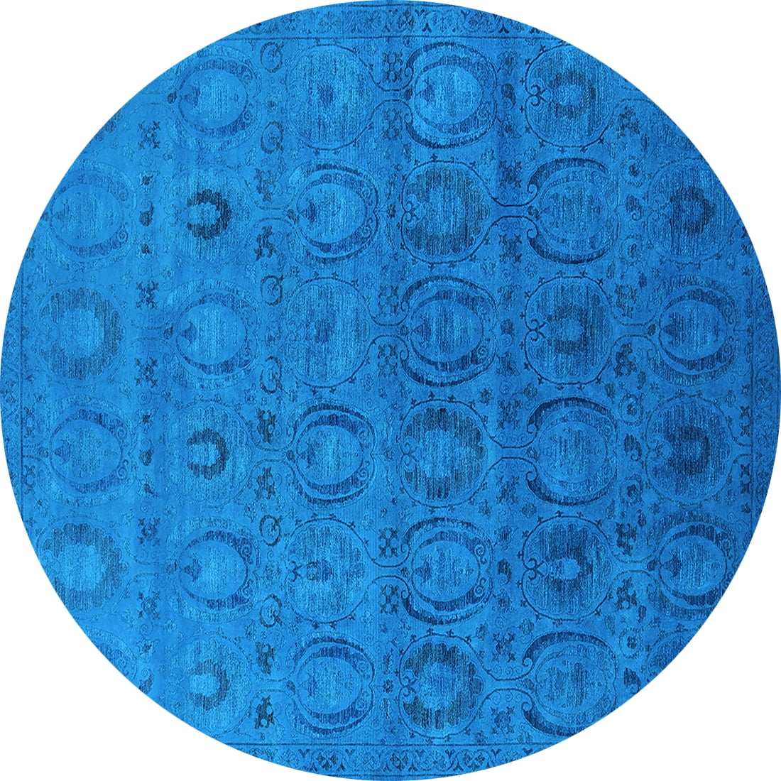 Ahgly Company Indoor Round Oriental Light Blue Industrial Area Rugs, 8 ...