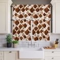 Abstract Geometric Brown Lattice Curtain Tier and Valance Set 3 Piece ...